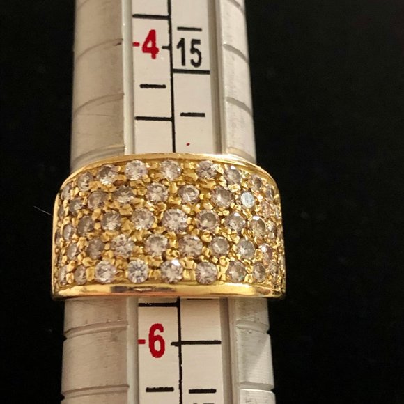Jewelry | Solid 18k Yellow Gold Diamond Band Ring | Poshmark